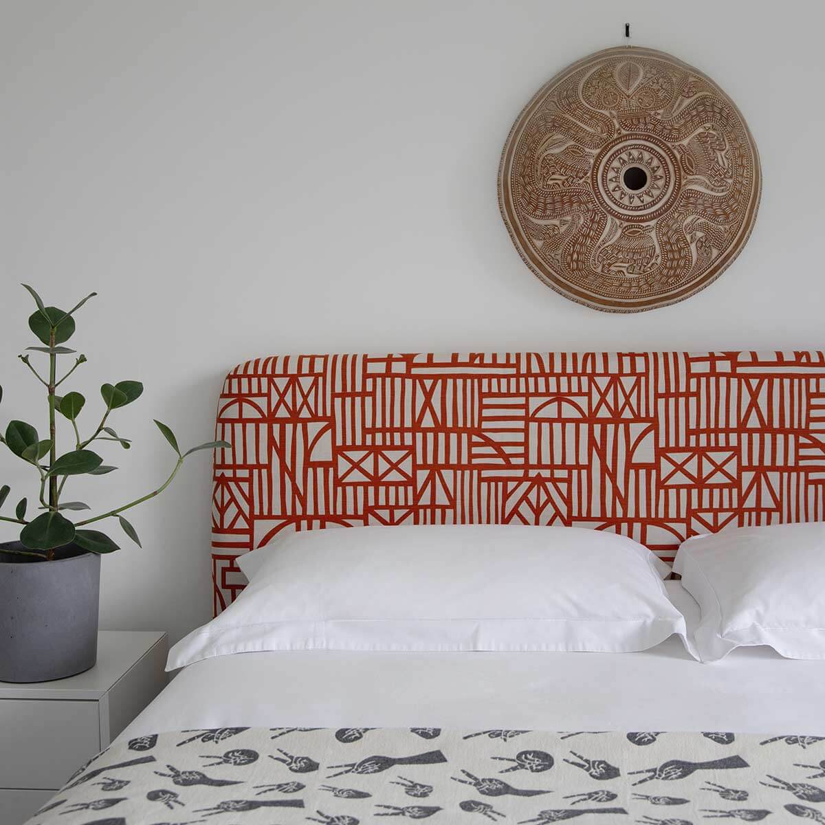 Rust Tudor Fabric | Geometric Graphic Printed Interior Fabric – Safomasi
